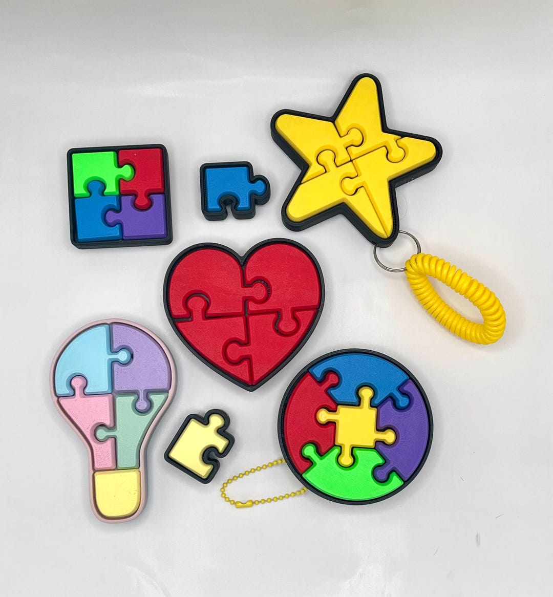 Puzzle Fidget Clicker ~ Autism Awareness ~ Stress Relief Toy ~ Clicker ...