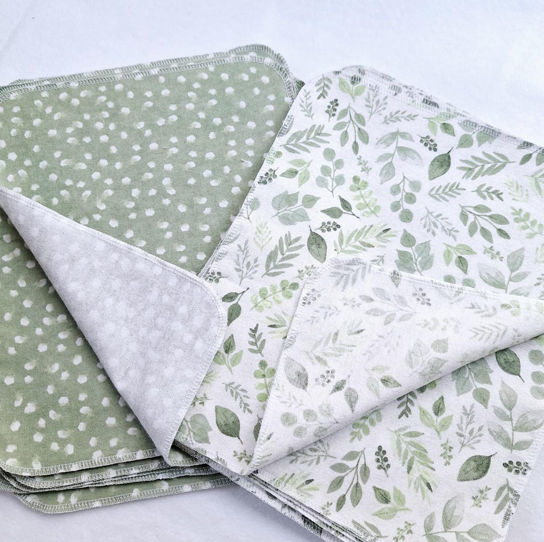 10X12 Cotton Flannel Paperless Towels: Reusable Kitchen Cloths ...