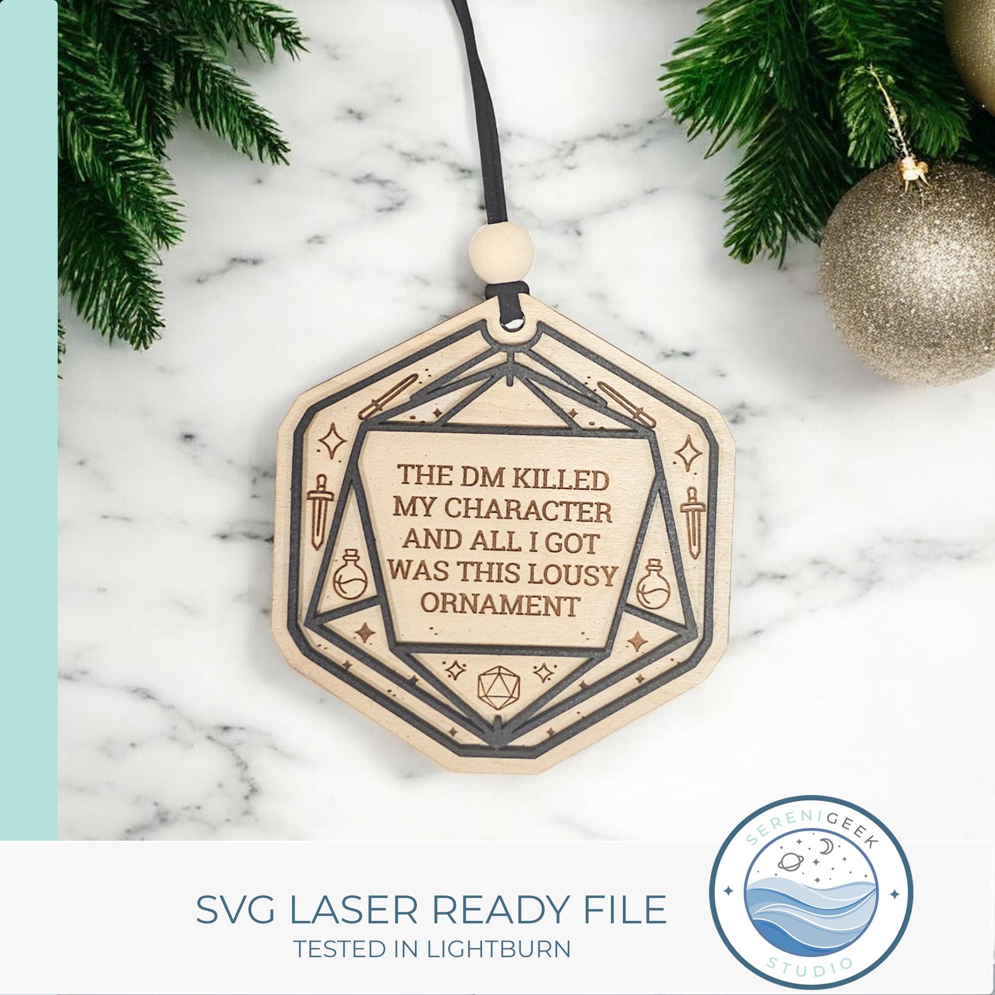 DND Ornament Svg Funny Christmas Laser Cut File Glowforge Digital ...