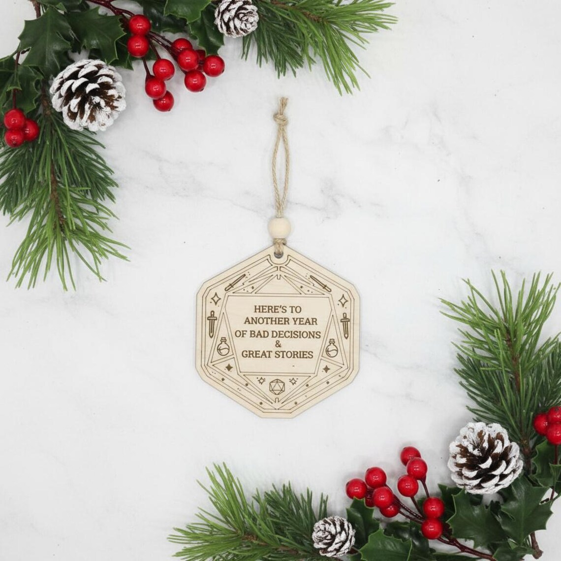 DND Ornament Svg Funny Christmas Laser Cut File Glowforge Digital ...