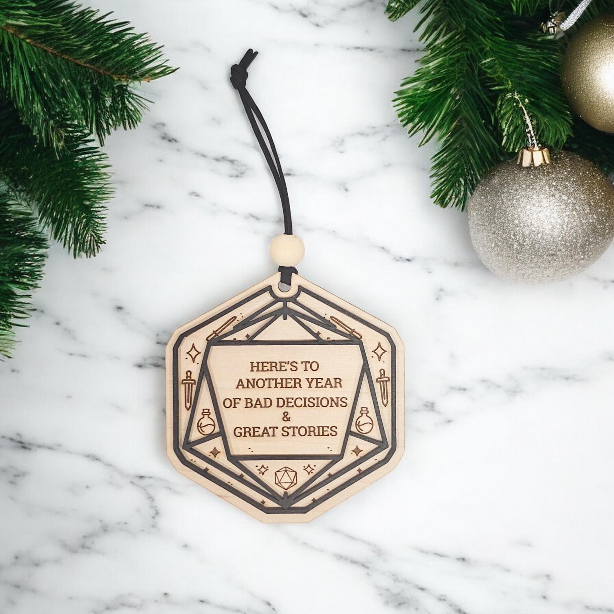DND Ornament Svg Funny Christmas Laser Cut File Glowforge Digital ...