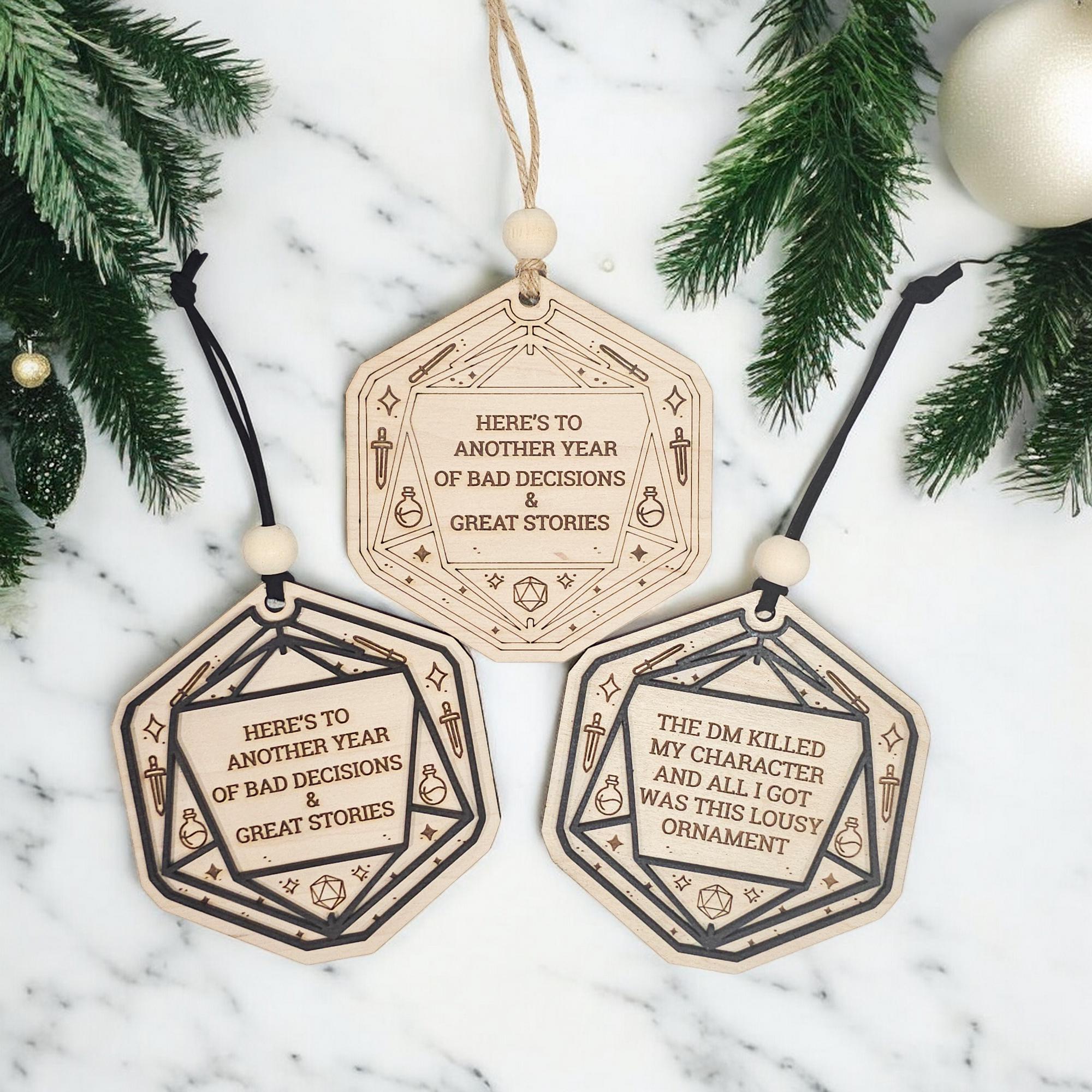 DND Ornament Svg Funny Christmas Laser Cut File Glowforge Digital ...