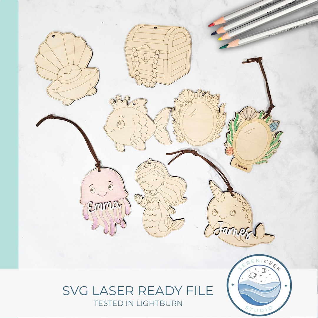 Mermaid Princess SVG: Under the Sea Laser Cut File (digital Download ...