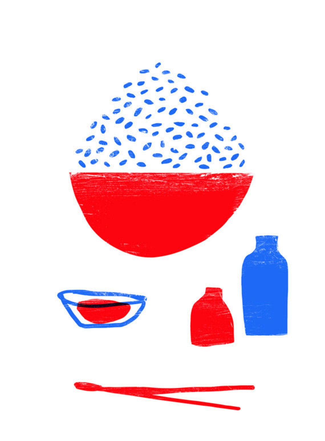Rice Print Simple Kitchen Art Minimalist Illustration - Etsy Sweden