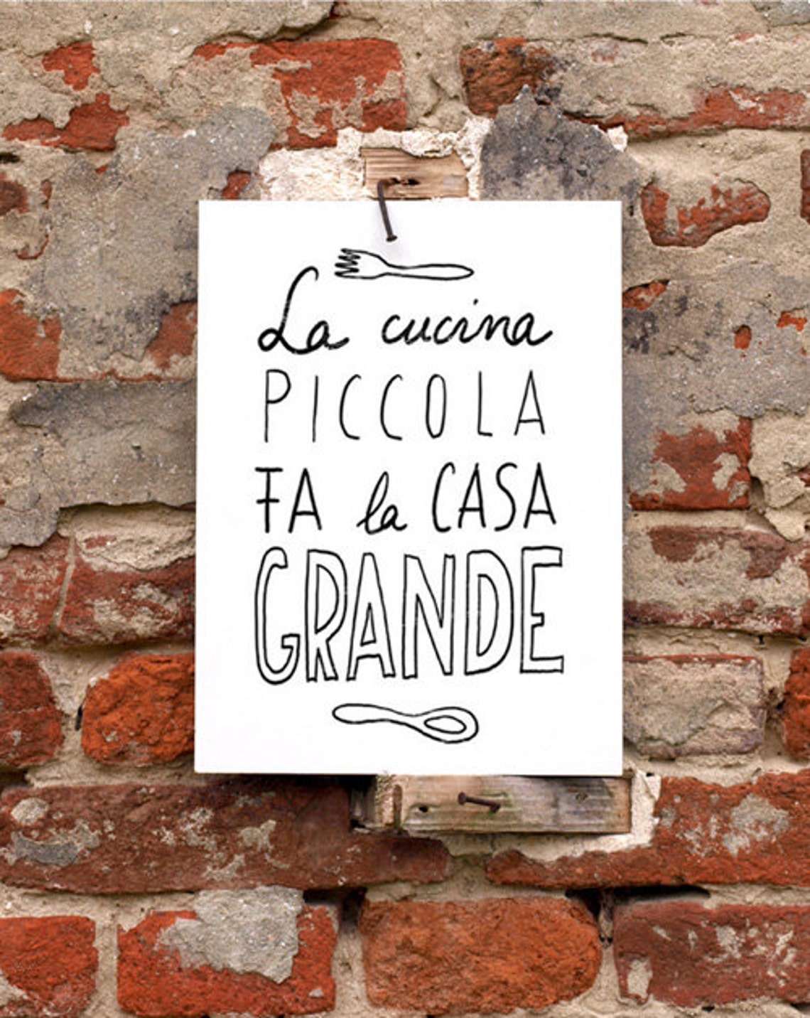 11x15' LA CUCINA Italian Kitchen Print Italy Art Quote - Etsy