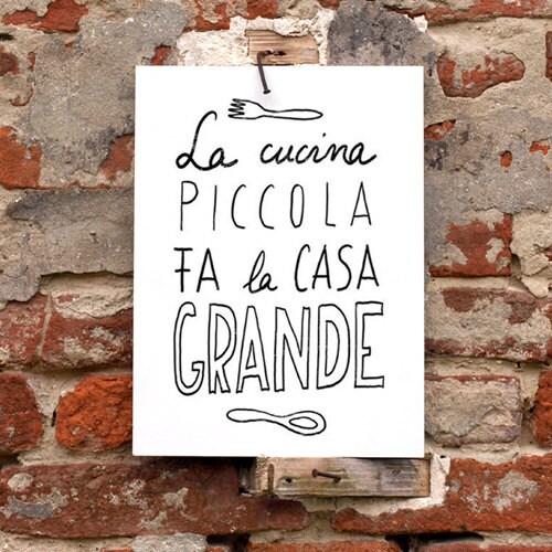 11x15' LA CUCINA Italian Kitchen Print Italy Art Quote - Etsy