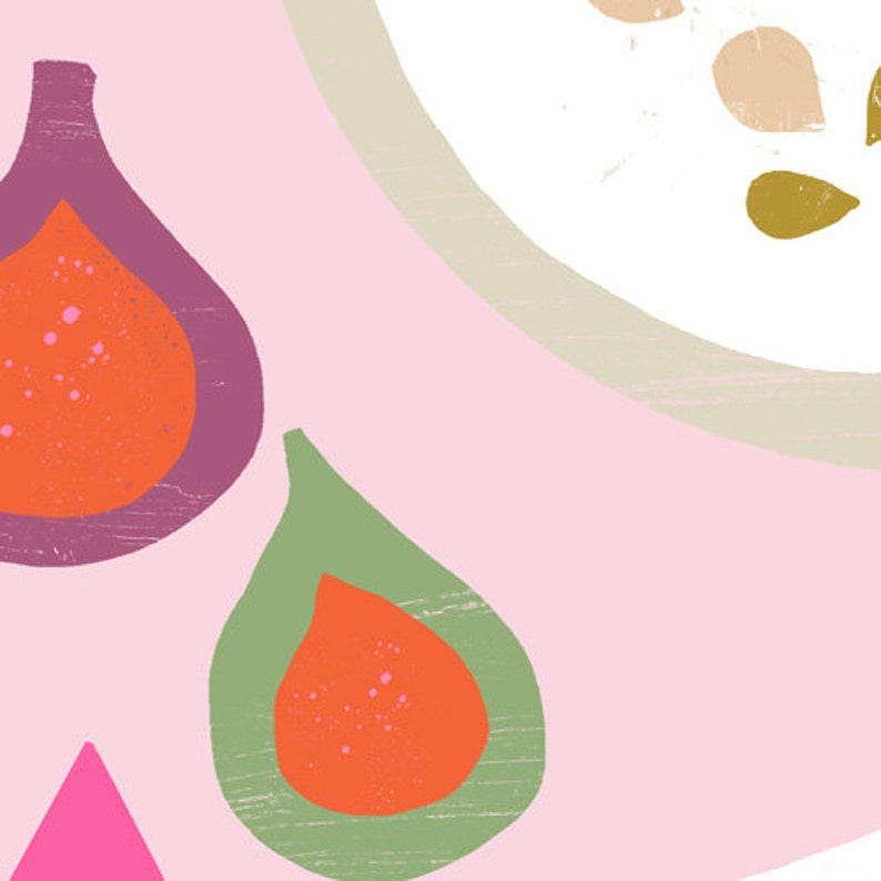 Pink Breakfast food art print 11x15 archival | Etsy