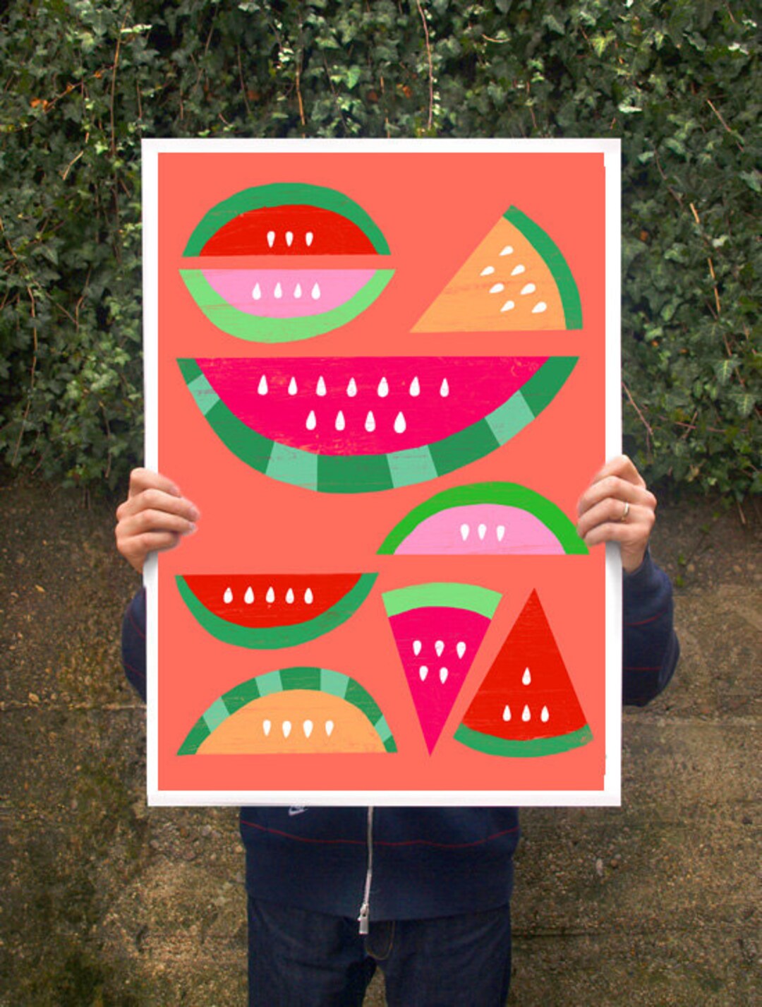Summer Fruit Poster Print Watermelon Paradise / Red - Etsy