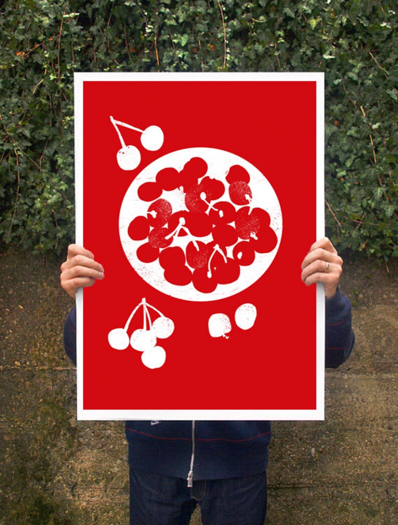 Bowl of Cherries Poster Print 20x27 Archival - Etsy