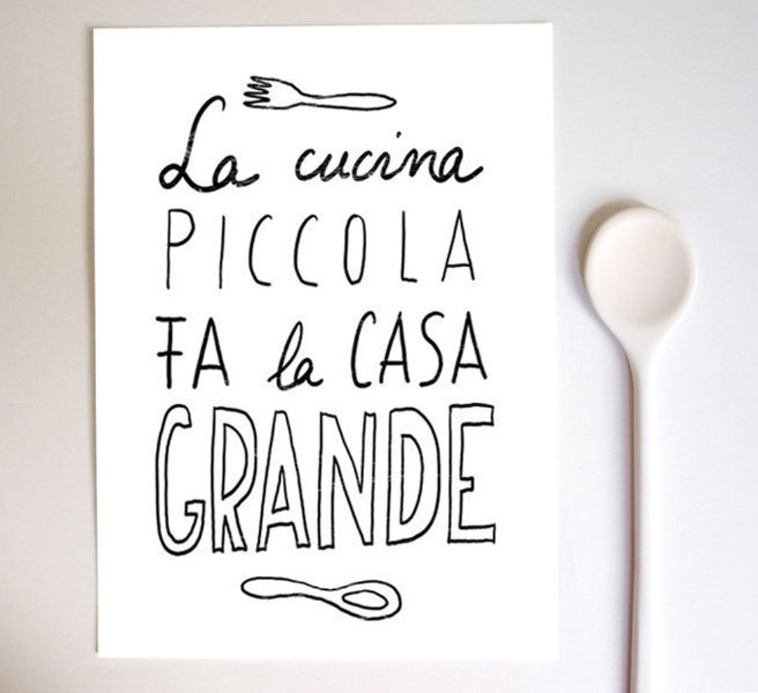 Anek LA CUCINA Kitchen Art Typography Print High Quality Fine Art Print ...