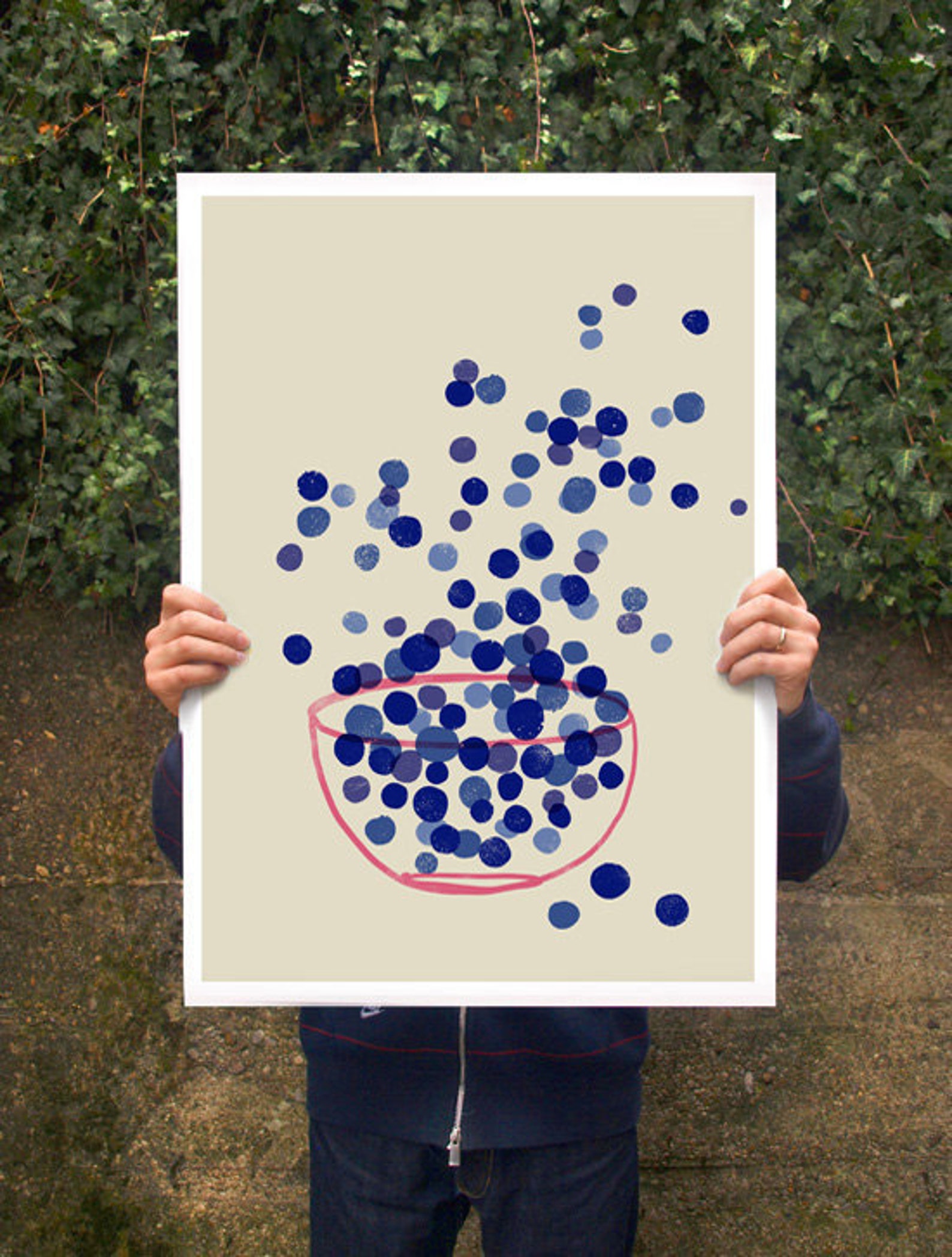 Blueberry Art Poster Print Kitchen Summer Fruit Art / - Etsy