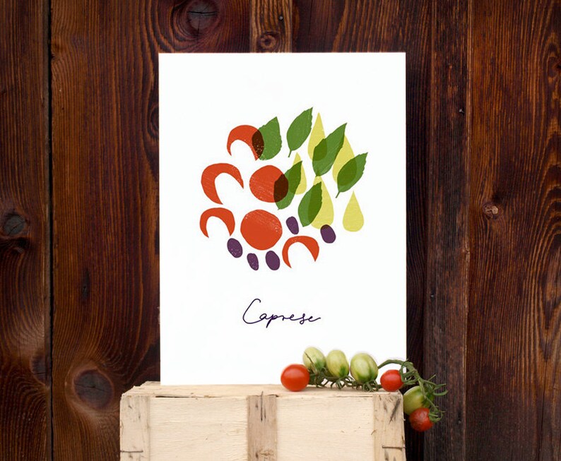 Italian Kitchen Art Print Insalata Caprese WHITE / High - Etsy