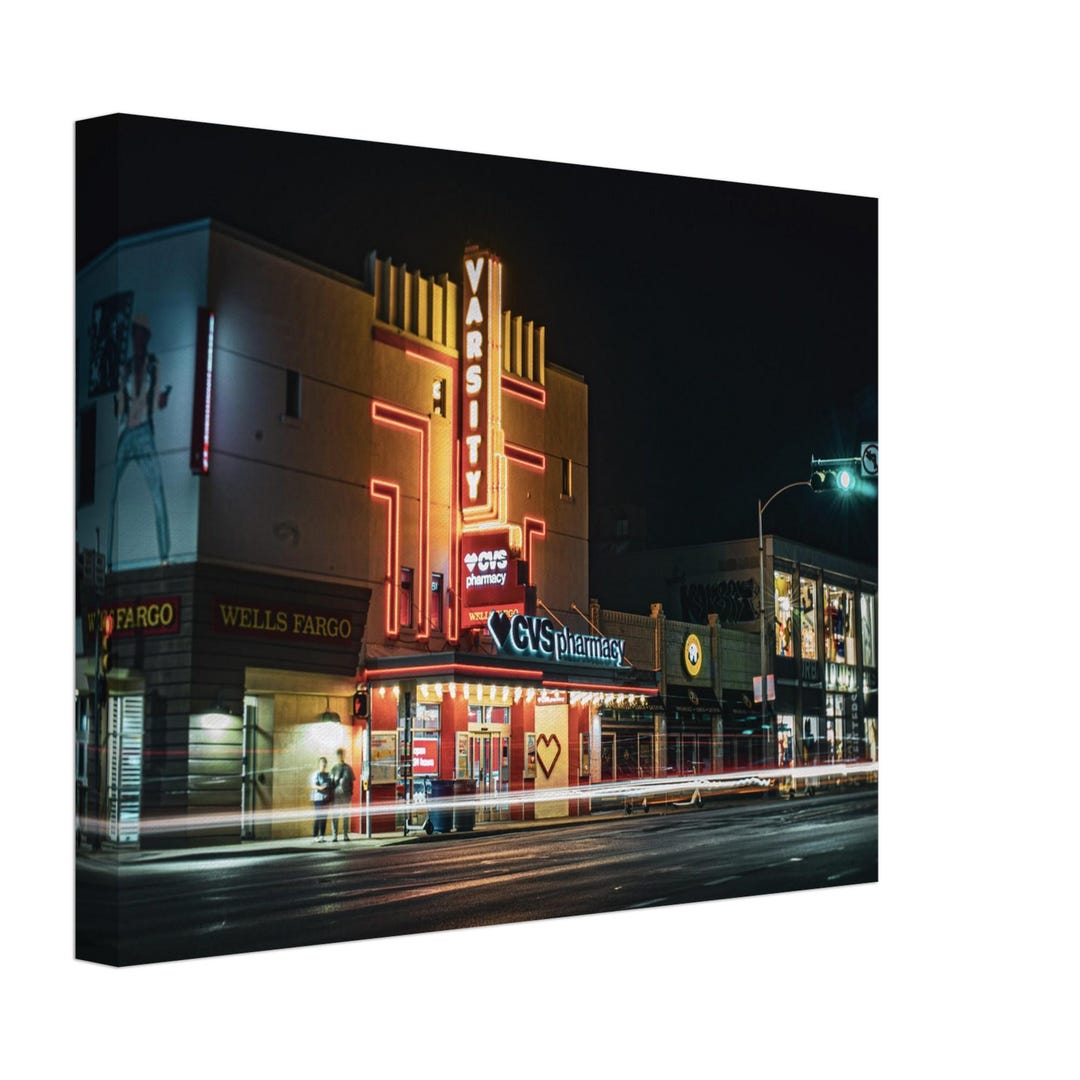 Old Varsity Theater Canvas Print - Vintage Artwork of CVS on the Drag ...