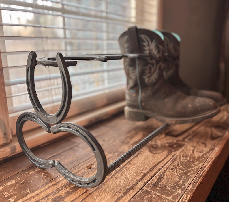 Shoe Storage - Perfect Gift for Her - Horseshoe Boot Rack - Western ...