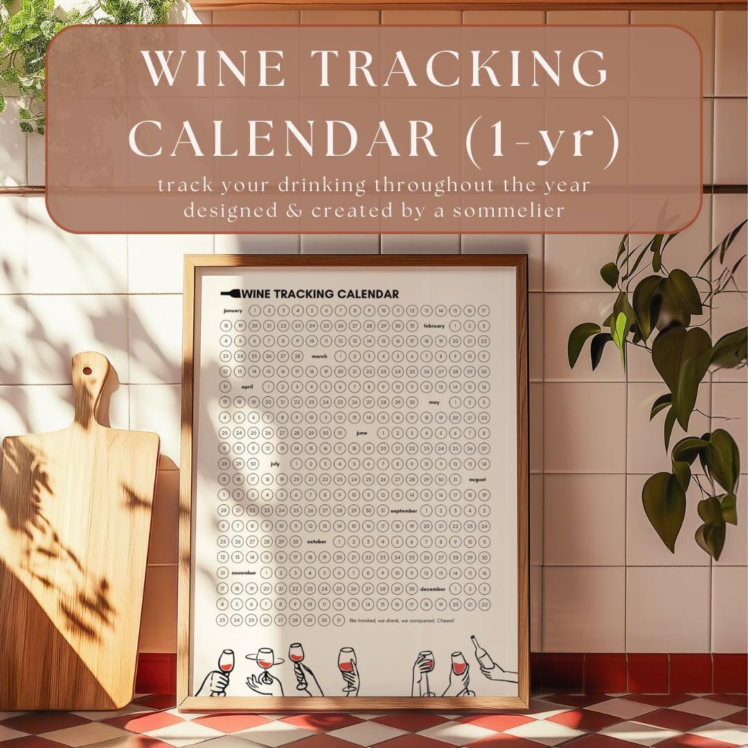 Wine Tracking Calendar | Wine Log, Drink Tracker, Wine Calendar, Wine ...