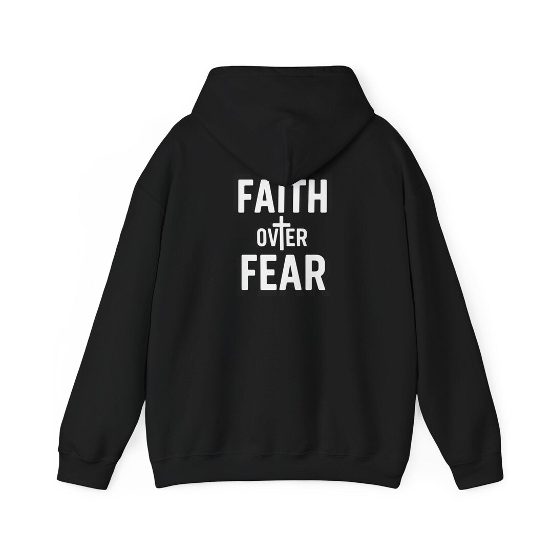 Faith Over Fear Thorn Rose Cross Hoodie, Christian Sweatshirt ...
