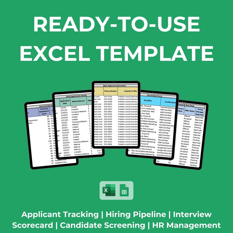 Candidate Evaluation Tracker | Hiring Scorecard | Interview Assessment ...