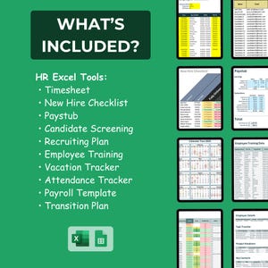 HR & Employee Management Spreadsheet | Payroll, Attendance, Hiring and ...