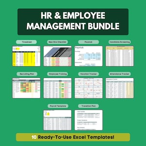 Employee Management Excel Bundle - Etsy