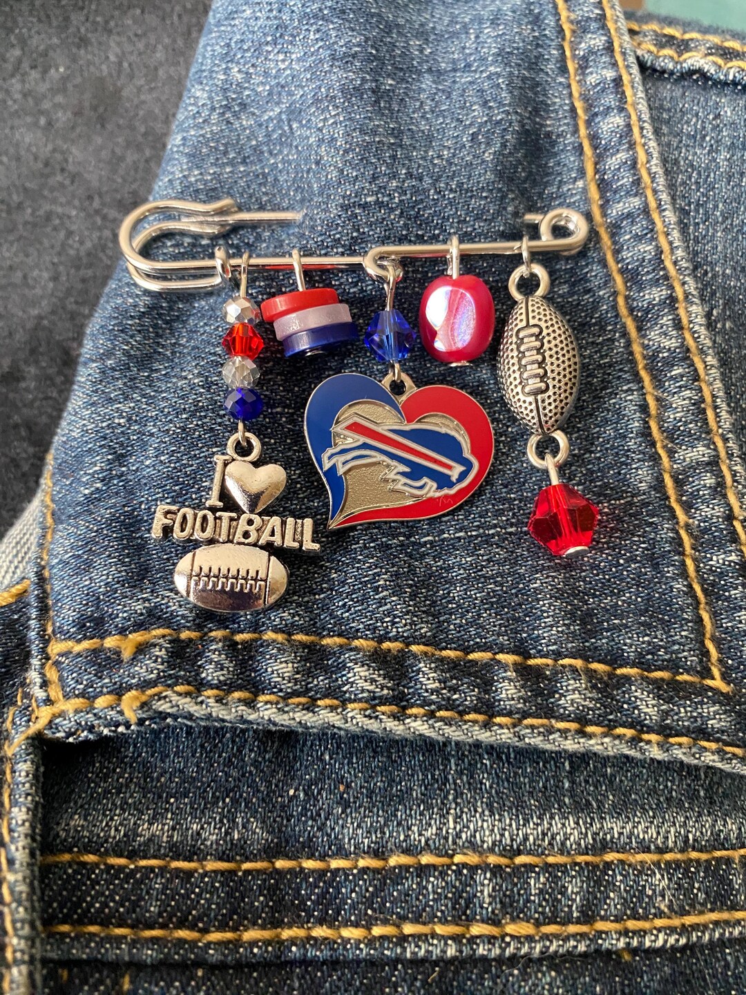 Buffalo Bills Pin Covered With Bling, Including a Beautiful Bills Heart ...