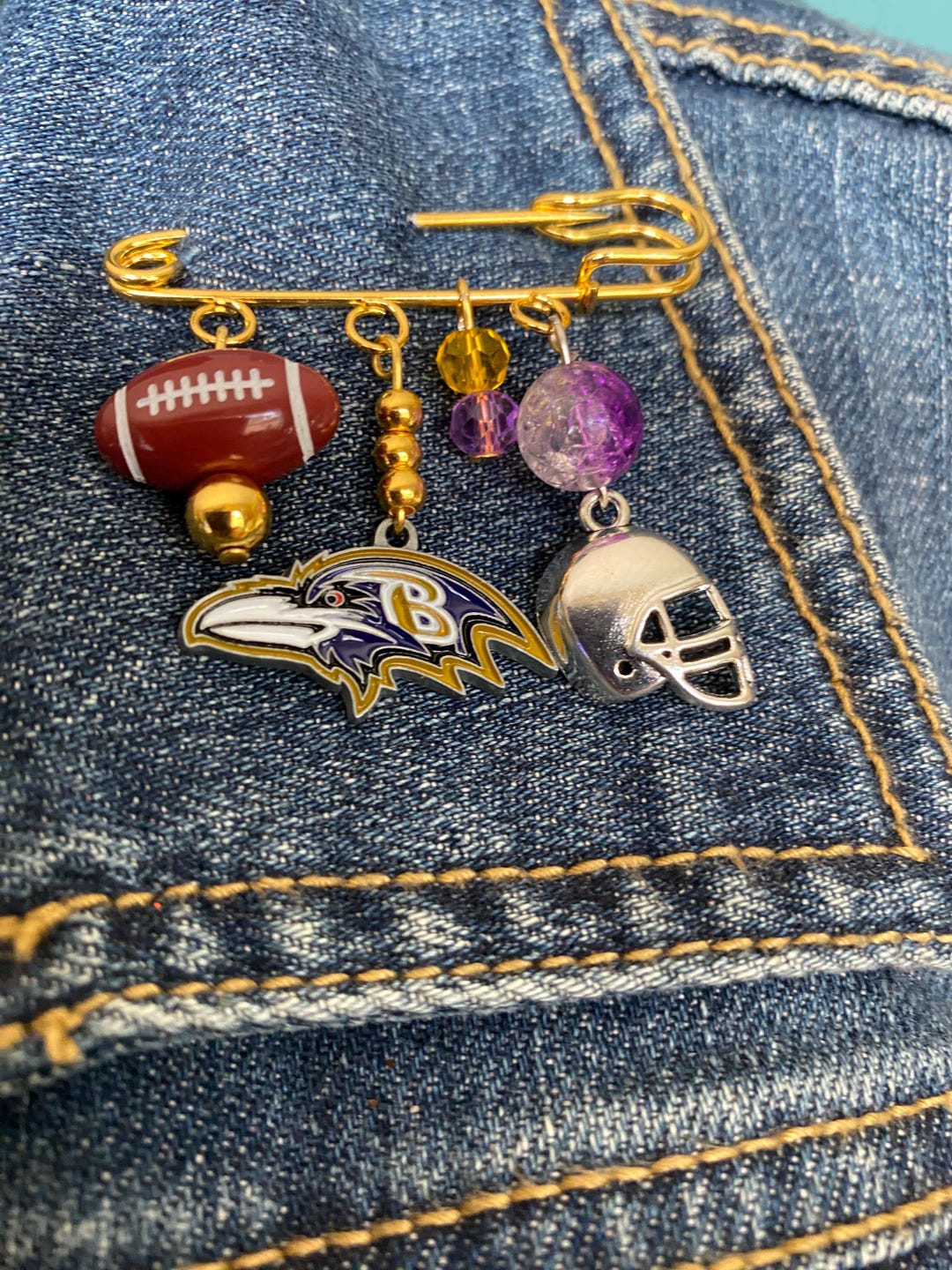 Baltimore Ravens Pin Covered With Bling, Including a Team Logo ...