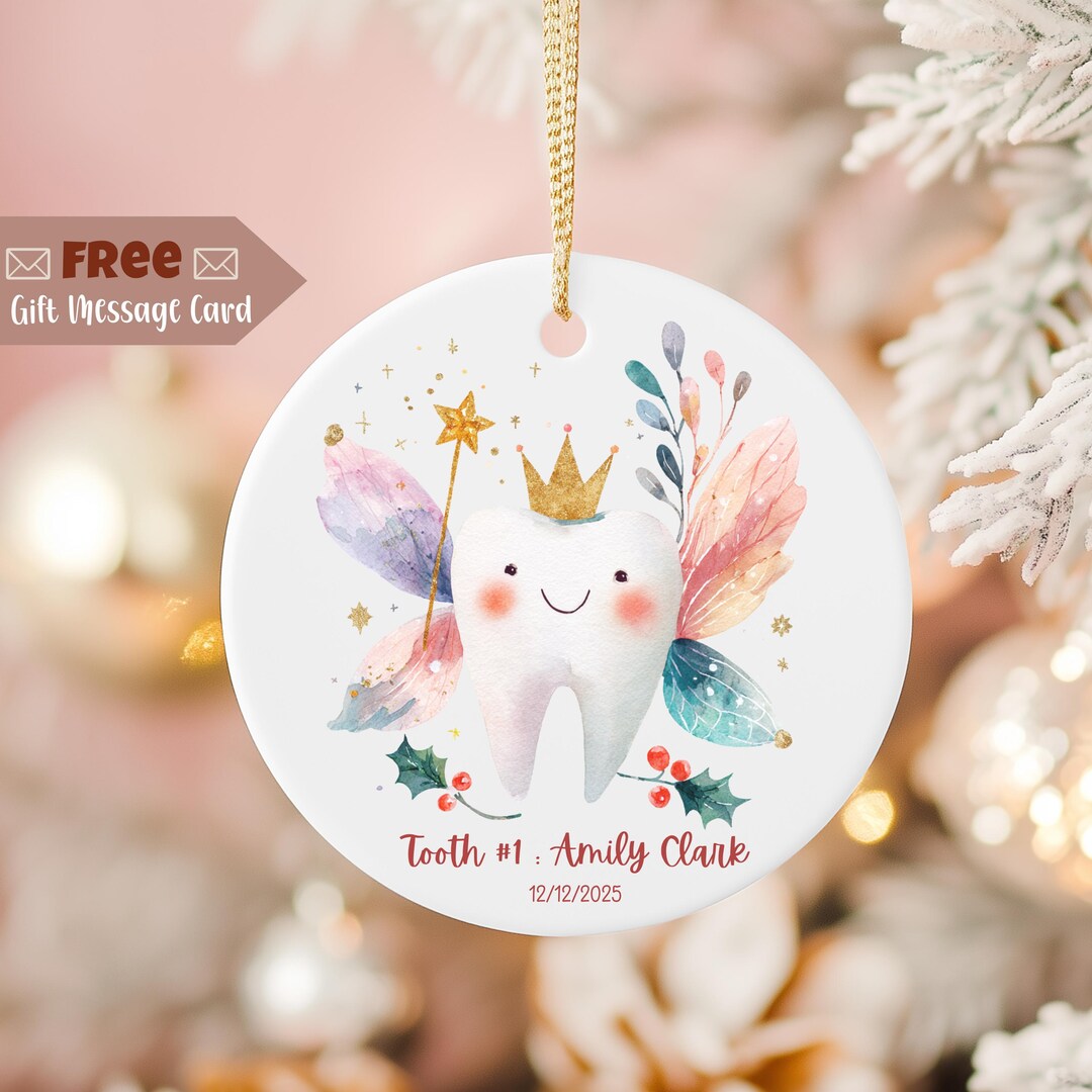 Personalized Tooth Fairy Ornament, Custom Christmas Keepsake for Kids ...