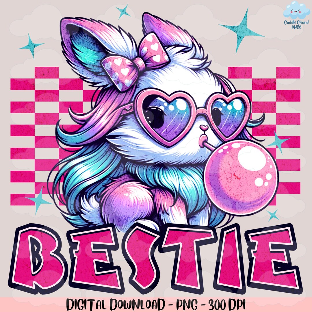 Bestie Easter PNG, Vintage Bunny PNG, First Easter Baby Girl PNG ...