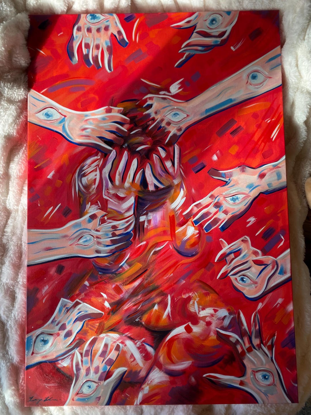 Custom “reaching Out” Acrylic Painting on Canvas - Etsy