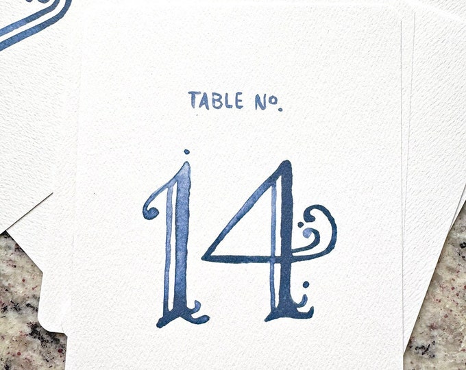 Wedding Table Numbers, Watercolor Table Numbers, Elegant Numbers, Table ...