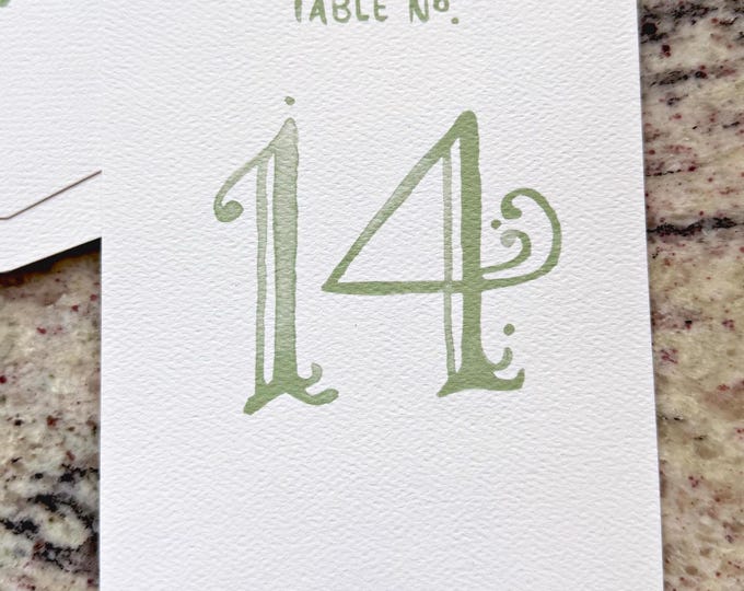 Wedding Table Numbers, Watercolor Numbers in Sage, Elegant Numbers ...