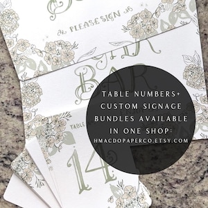 Wedding Table Numbers, Watercolor Numbers in Sage, Elegant Numbers ...