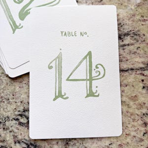 Wedding Table Numbers, Watercolor Numbers in Sage, Elegant Numbers, Table Numbers Green, Farm ...