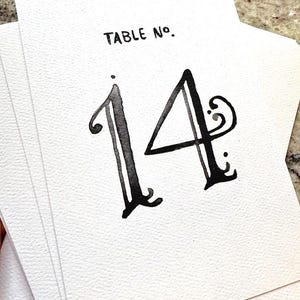 Wedding Table Numbers, Watercolor Table Numbers, Elegant Numbers, Table ...