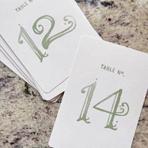 Wedding Table Numbers, Watercolor Numbers in Sage, Elegant Numbers, Table Numbers Green, Farm ...
