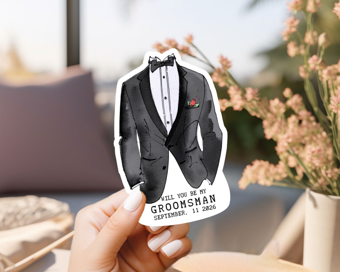 Will You Be My Groomsman, Proposal Sticker, Personalized Groomsman ...