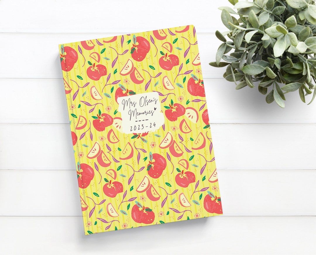 Journal Personalized Teacher Gift, Apple Notebook, Back to School Gift ...