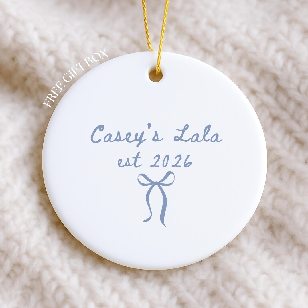 Lala Ornament, Custom Name Reveal Gift for Lala, Coquette Pregnancy ...