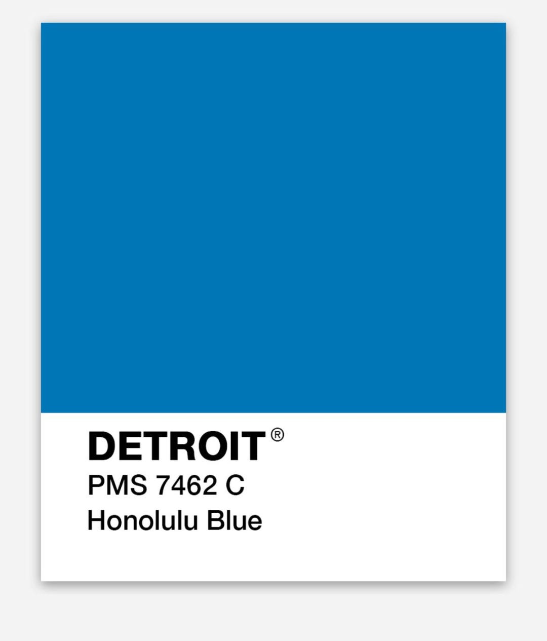 DETROIT - Honolulu Blue - Color Swatch Sticker- Pantone Style, Detroit ...