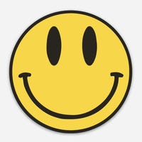 Checkered Smiley Sticker - Etsy