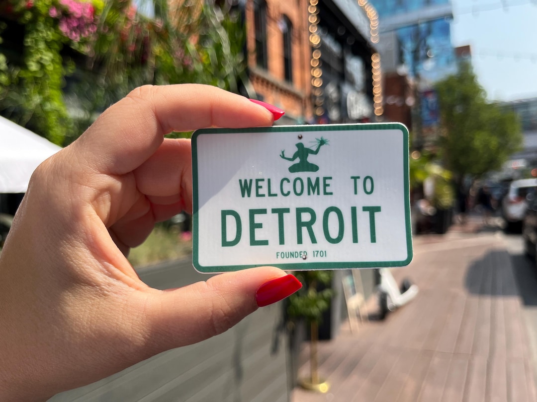 Welcome to Detroit Sign Sticker - Michigan - the Great Lakes - Etsy
