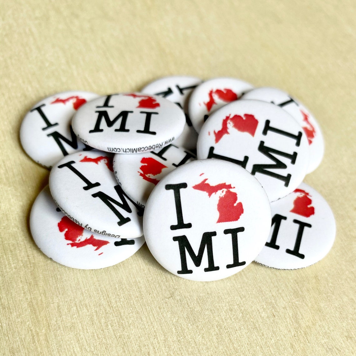 I Love MI Button - Etsy