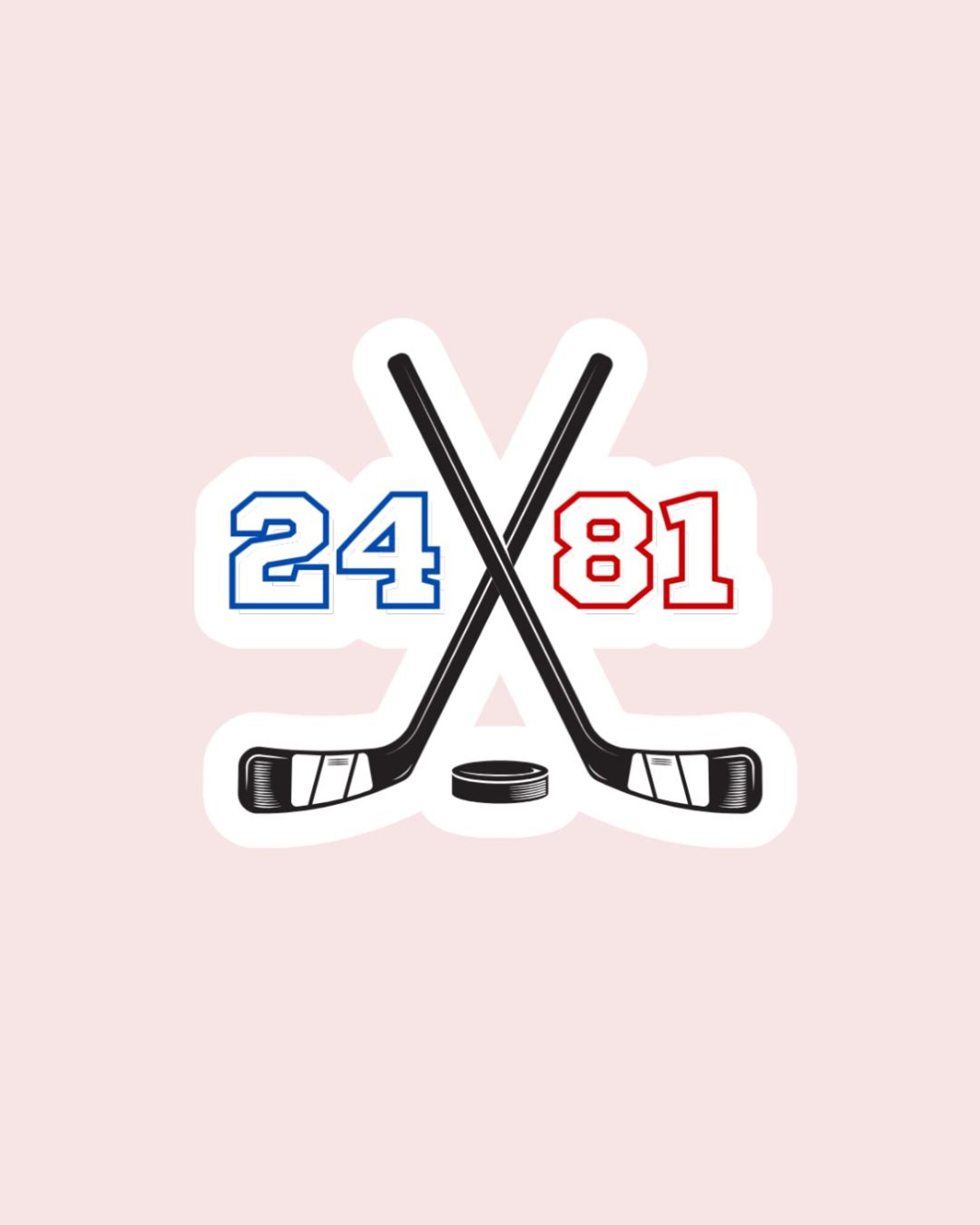Heated Rivalry Crossed Sticks Sticker • 24 & 81 Hockey Romance Vinyl ...