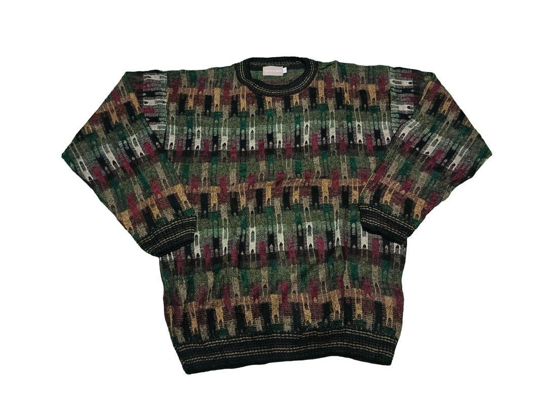 Vintage 90s Taylor & Henry Coogi Style Sweater | Textured Knit, Bold ...