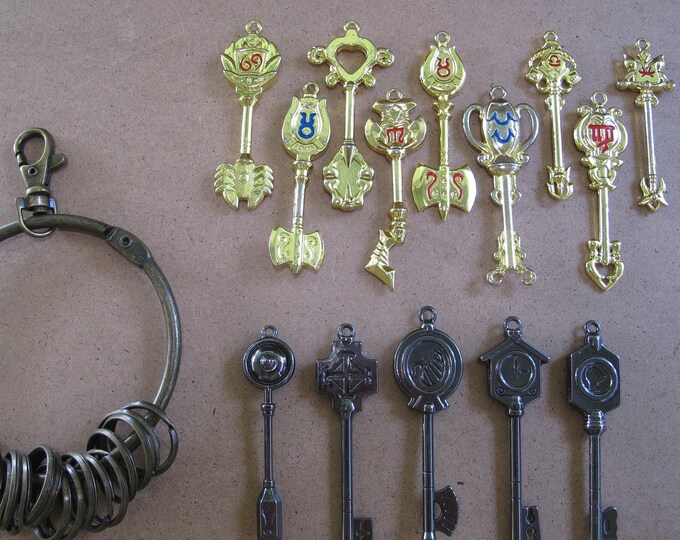 35pc KEYS Fairy Tail Lucy Heart Celestial Spirit Gate Key Chain ...