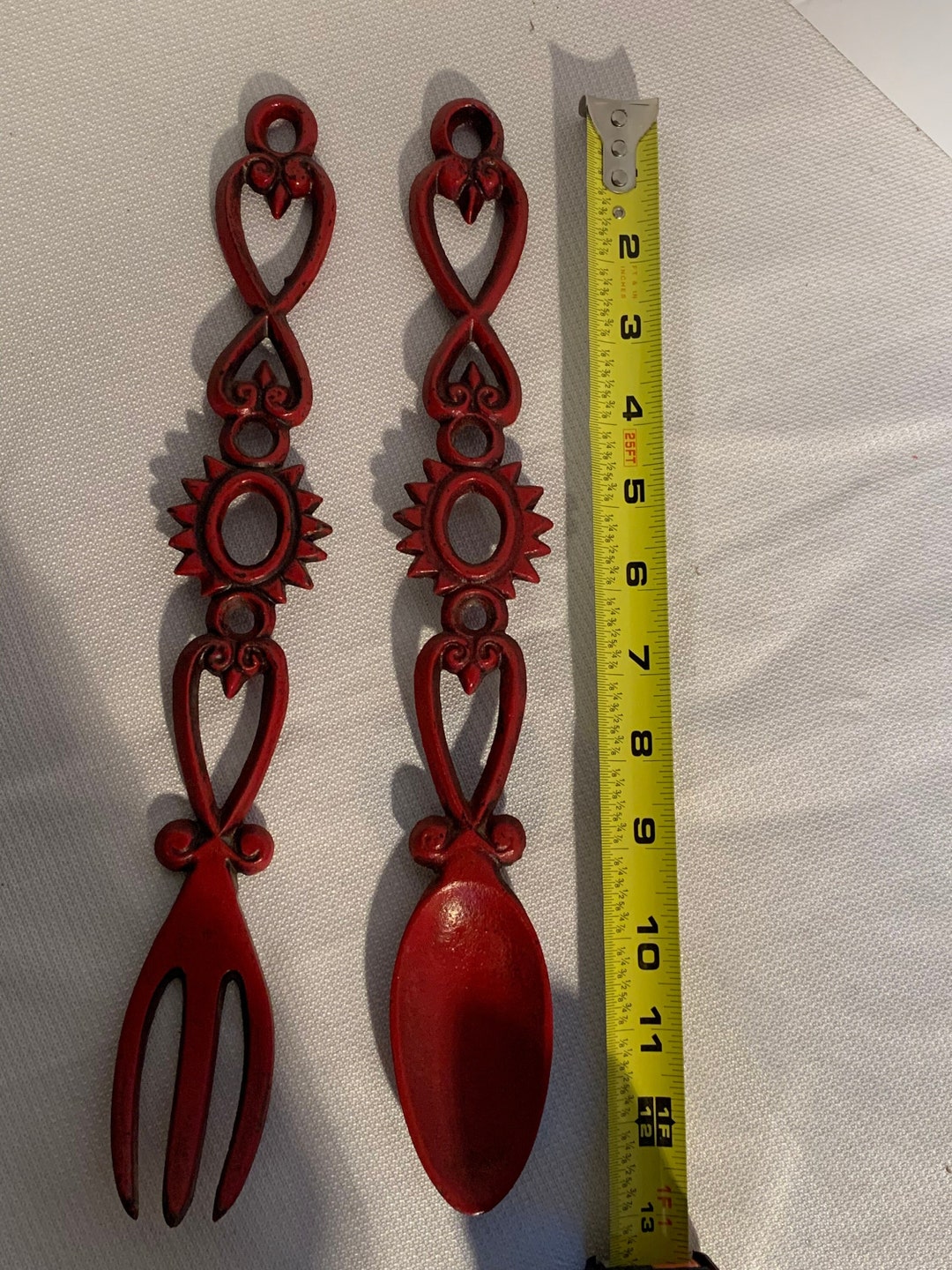 Vintage Red Metal Fork & Spoon Wall Art: Pennsylvania Dutch Decor - Etsy