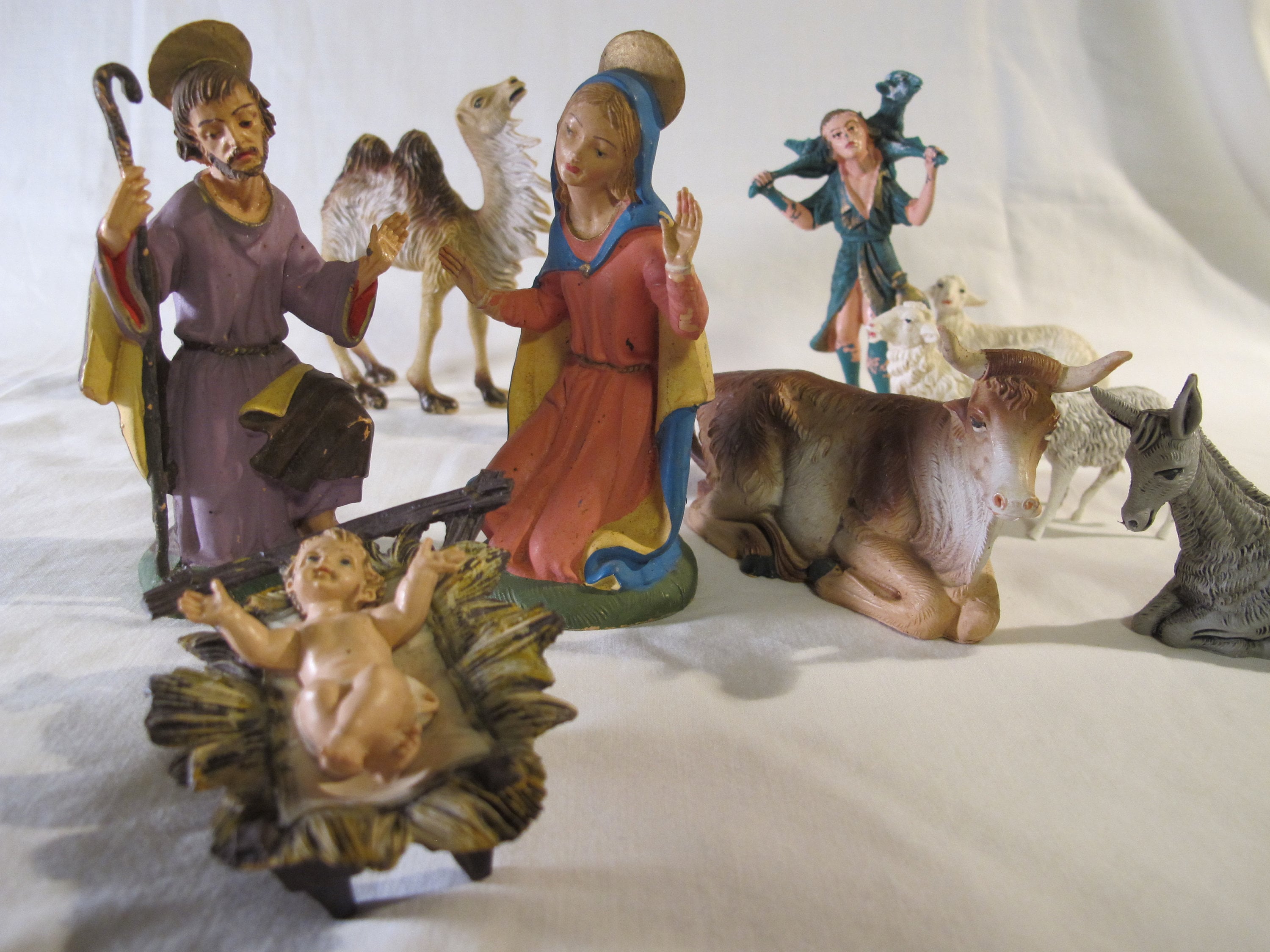 DEPOSE Nativity 11pc. Set Figures ITALY Fontanini Spider Mark Baby ...