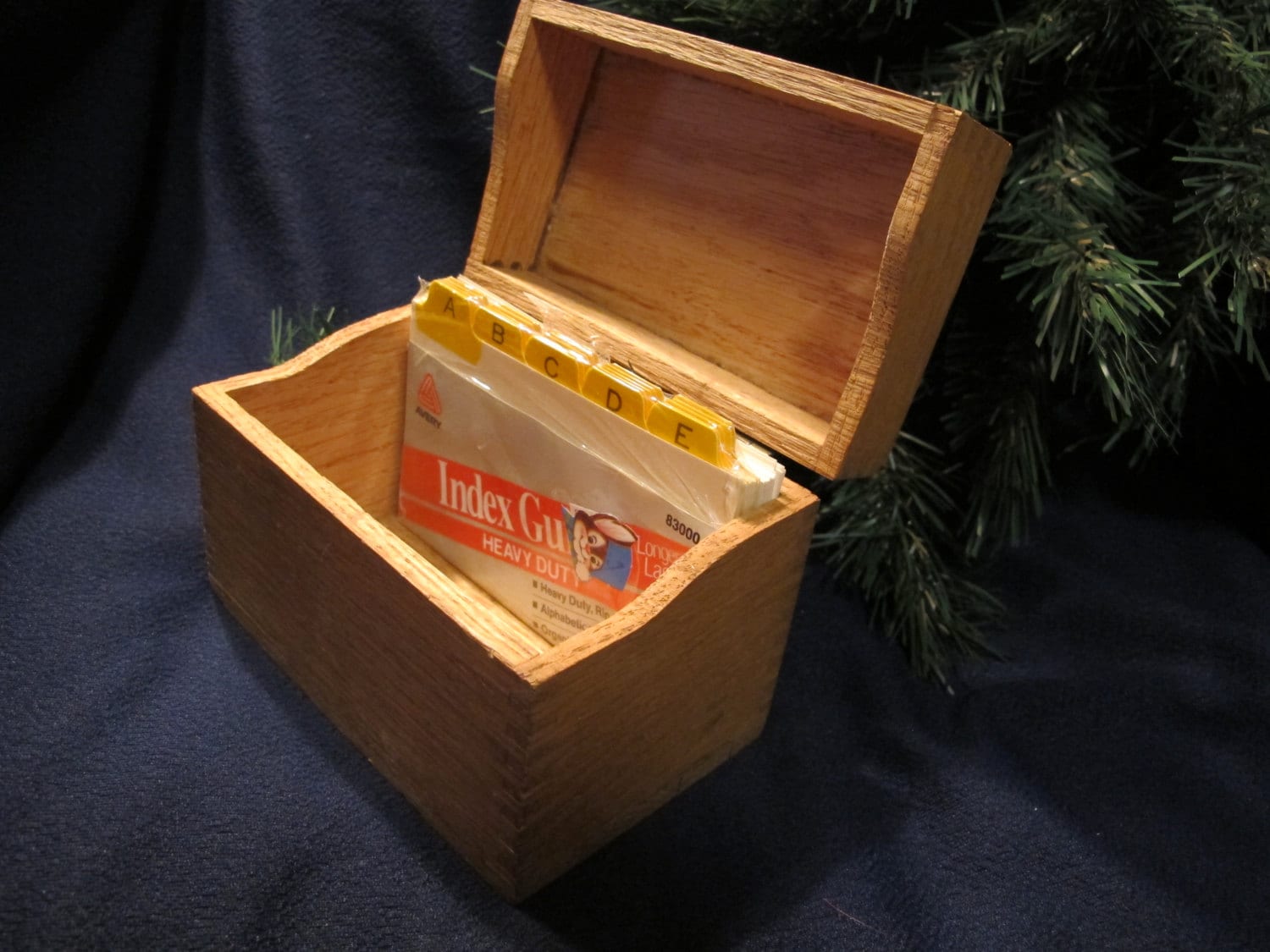 Vintage Retro Wood OAK RECIPE Box Hinged Dove Tail - Etsy
