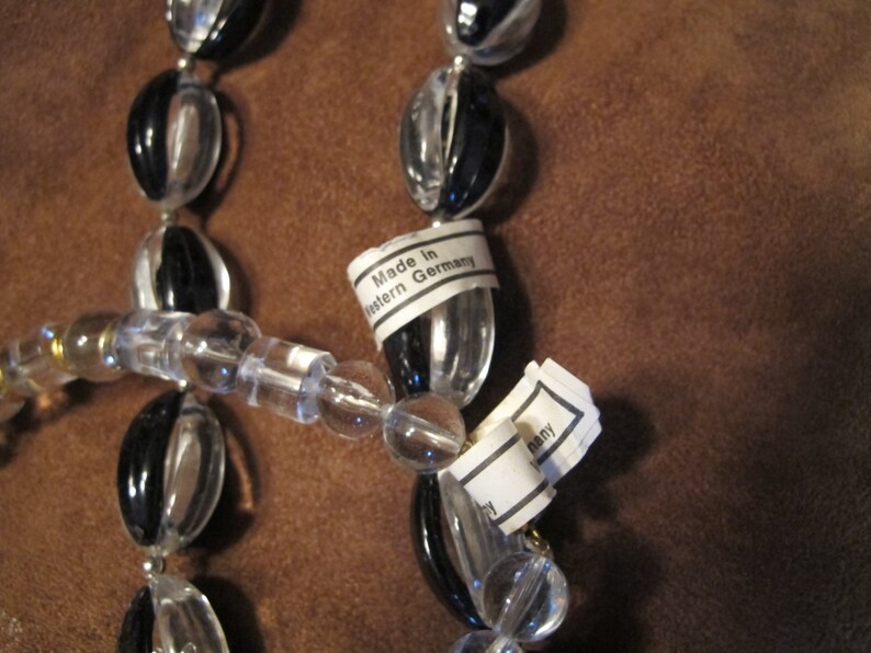 3 Vintage West Germany NECKLACE Statement Lot Black Mod Clear - Etsy