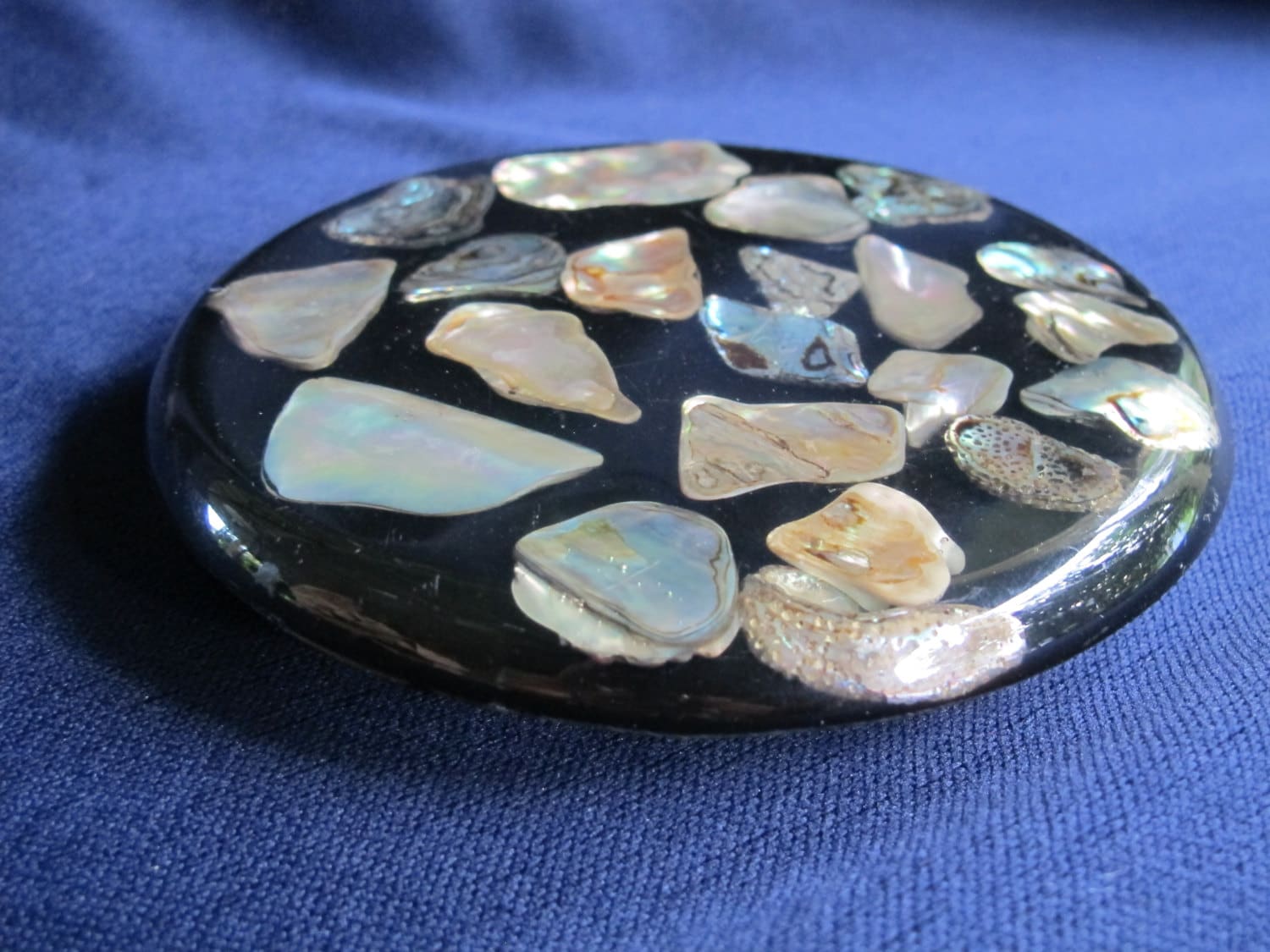 Resin TRIVET With ABALONE Shells Retro BLACK Colored Hot - Etsy