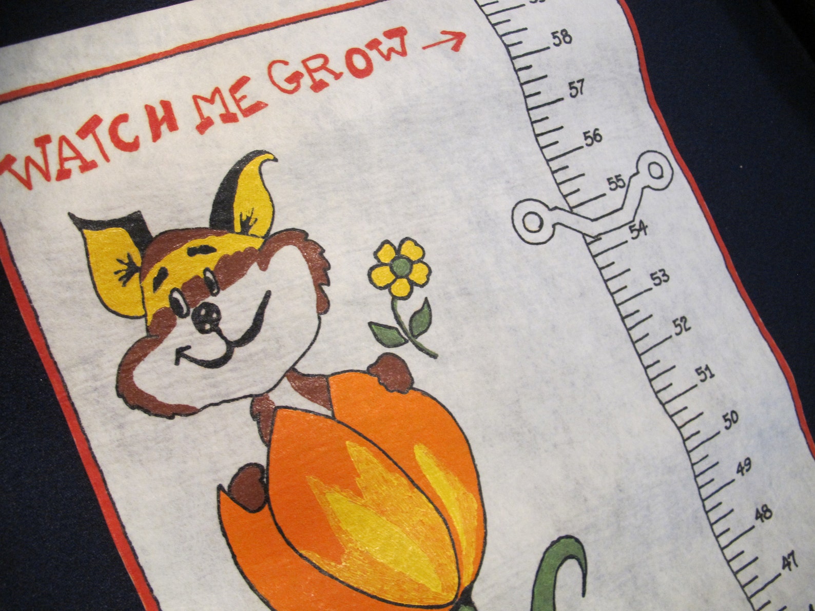 WATCH ME GROW retro Growth Chart vintage Wall Hanging skunk | Etsy